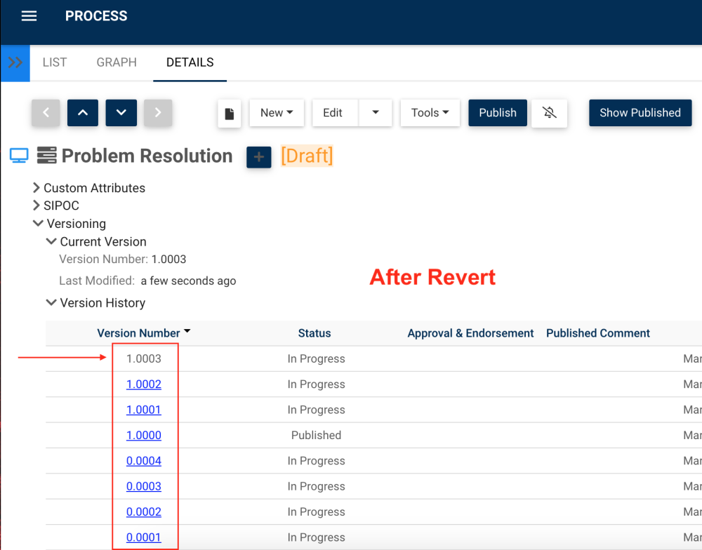 View Revert Saved Draft Versions EPC Release Notes 13 1