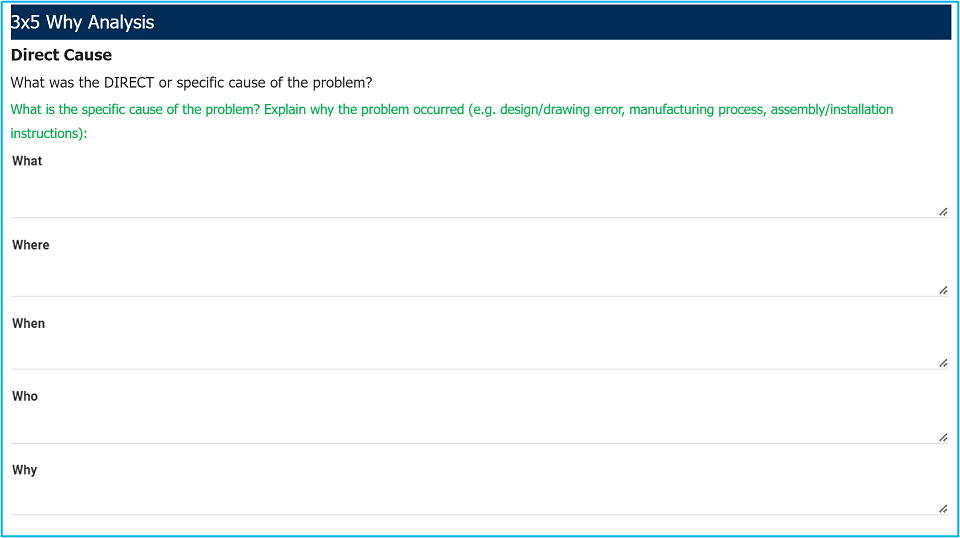 3×5 Why Analysis - CAPA - #13