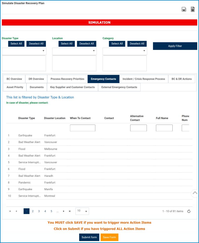 Emergency Contacts Tab - BCM - #13