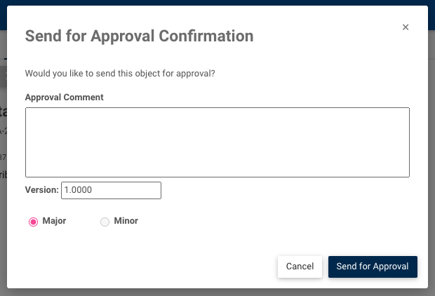 Ability to Define new Version upon “Sending for Approval” - EPC ...