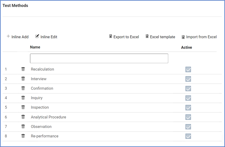 Test Methods - Audit - #13