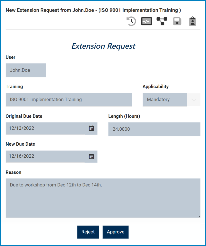 Approve or Reject Extension Request - Training - #14