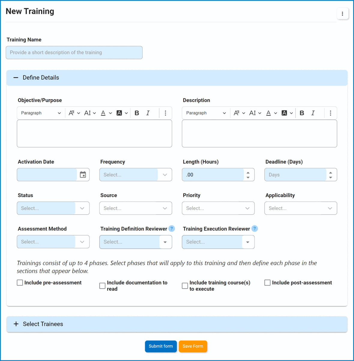 General UX & UI Enhancements - Training - #14.1