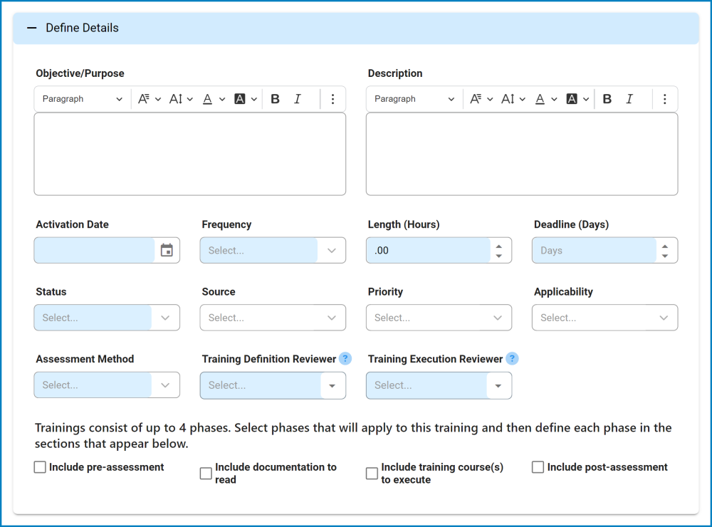 Define Details - Training - #14.1