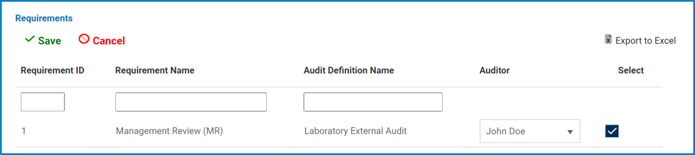 Requirements - Audit - #14