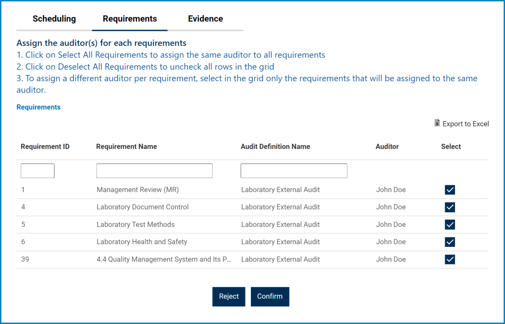 Requirements - Audit - #14