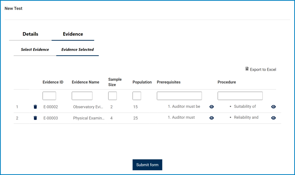 Evidence - Audit - #11