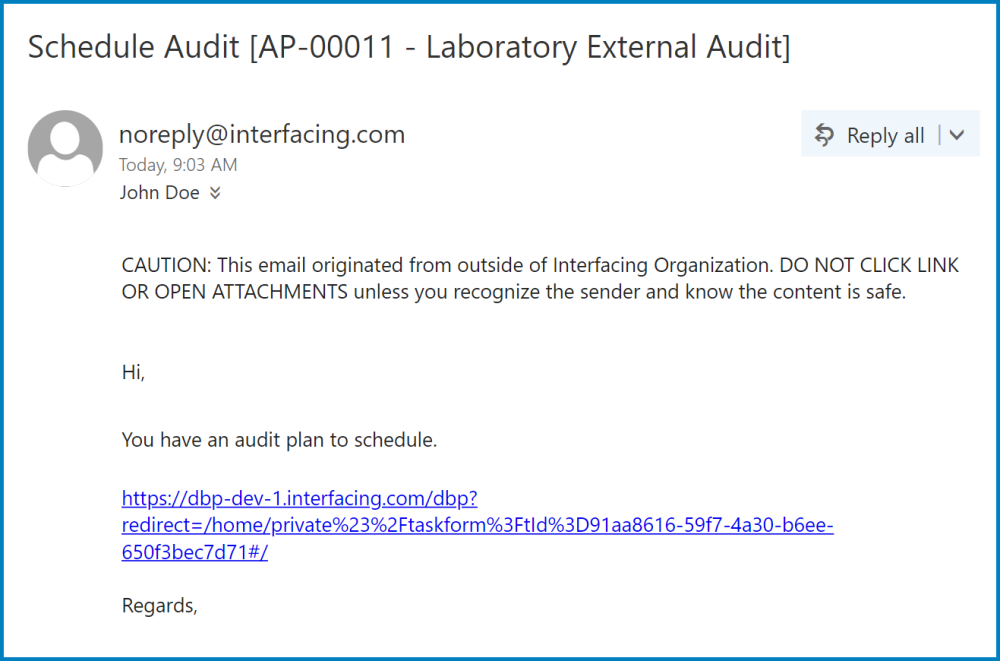 Schedule Audit - DBP - QMS - Audit - #11