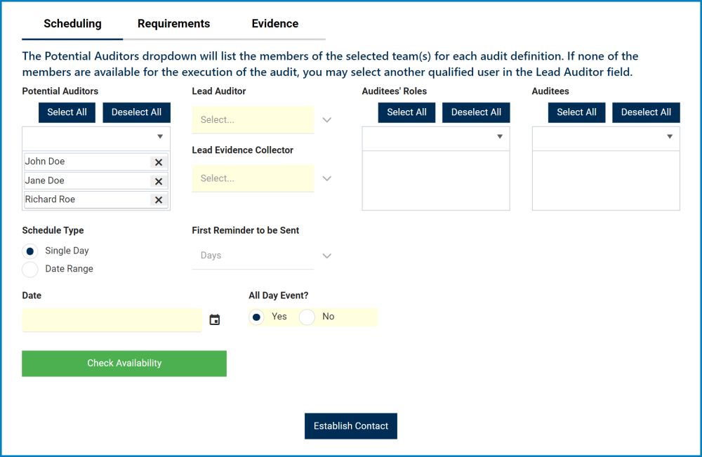 Scheduling - DBP - QMS - Audit - #11