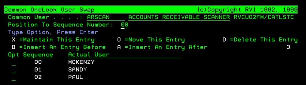 Setup a Common User Swap - One Look (IBM i / Cloud) - 2