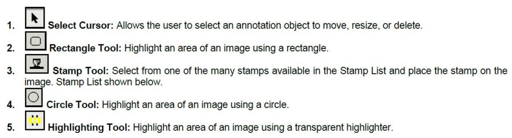 Annotation Toolbar Descriptions - RVI 9 IBMi User Manual - 1