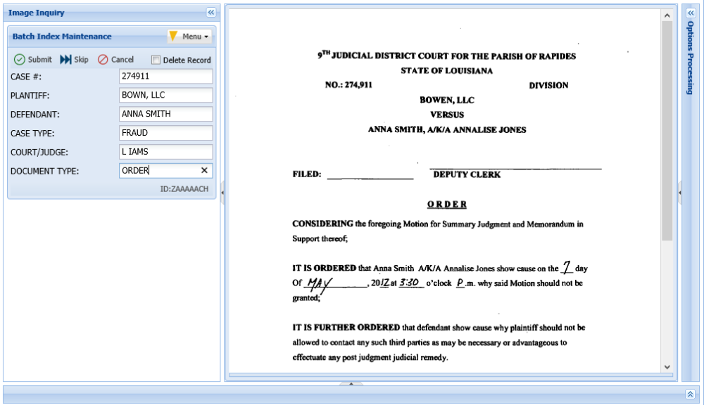 Batch Indexing - One Look (Tom) - 1