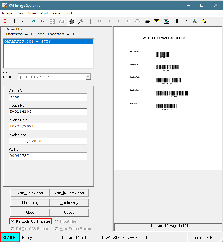 Barcode Scanning - RVI 9 IBMi User Manual - 1