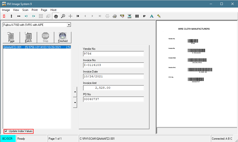 Barcode Scanning - RVI 9 IBMi User Manual - 1