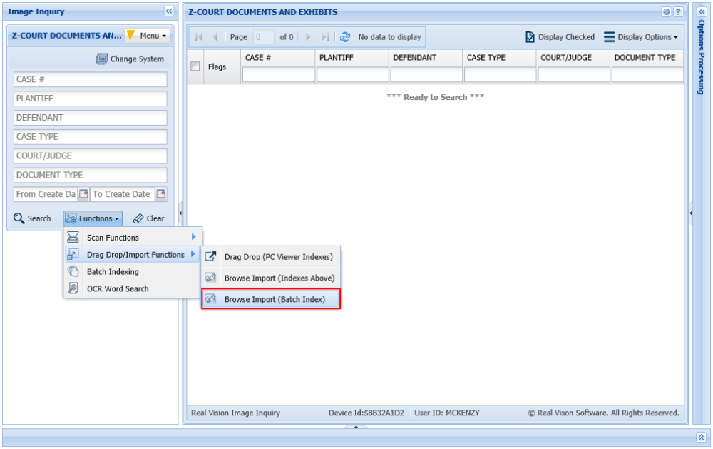 Browse Import (Batch Index) - One Look (Windows) - 1