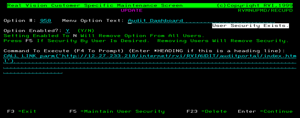 Setup Custom Menus - One Look (IBM i / Cloud) - 2