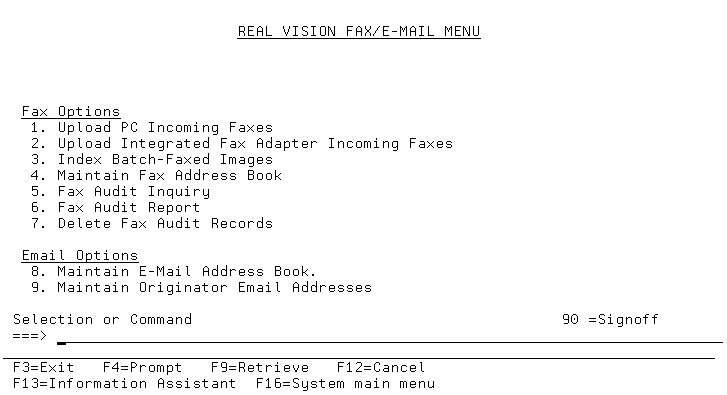 RVI IBMi Menus and Menu-Option Availability - RVI 9 IBMi User Manual - 1