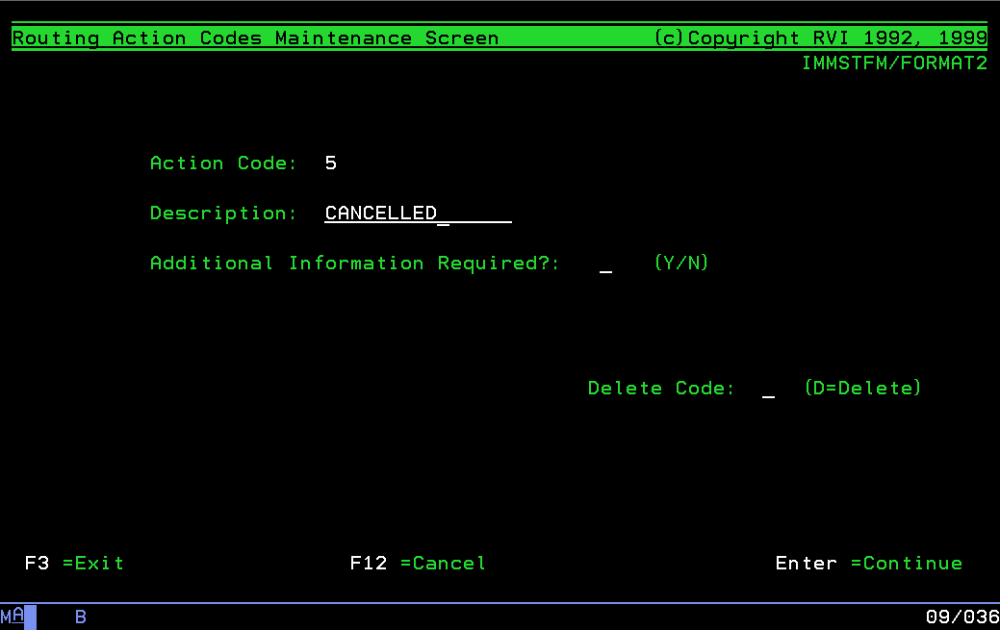 Create Action Codes - One Look (IBM i / Cloud) - 2