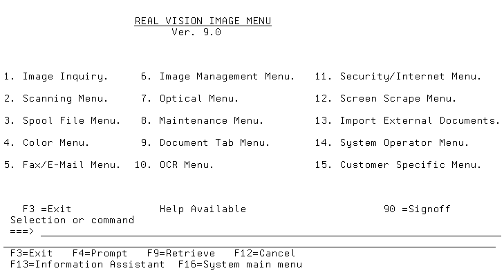 RVI IBMi Menus and Menu-Option Availability - RVI 9 IBMi User Manual - 1