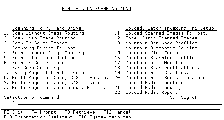 RVI IBMi Menus and Menu-Option Availability - RVI 9 IBMi User Manual - 1