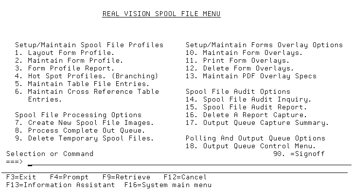 RVI IBMi Menus and Menu-Option Availability - RVI 9 IBMi User Manual - 1