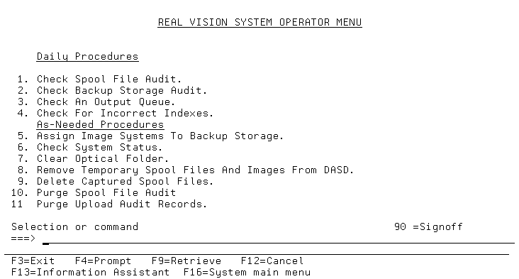 RVI IBMi Menus and Menu-Option Availability - RVI 9 IBMi User Manual - 1