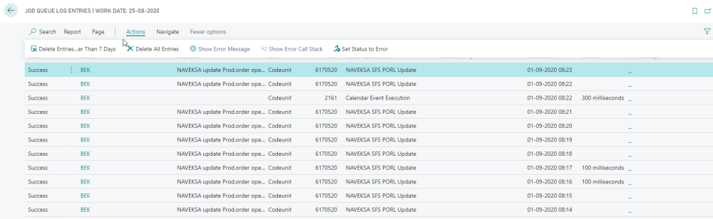 Regular technical operating routines - ShopFloor Planning & Execution - BC version