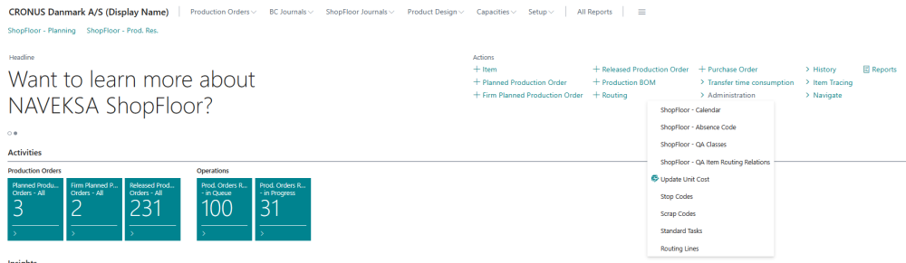 Creating links on standard routing lines - ShopFloor Planning & Execution - BC version