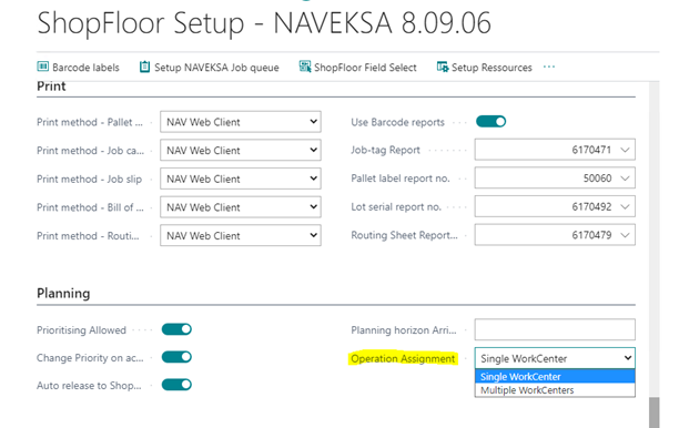 Re-assign routing operation from a planned work center into one or more machine centers ...