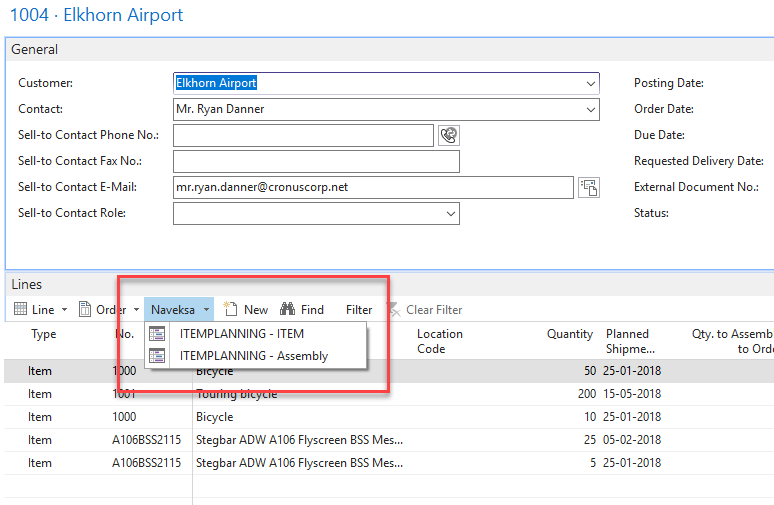 Adding ItemPlanning to a NAV / 365 Business Central display ...
