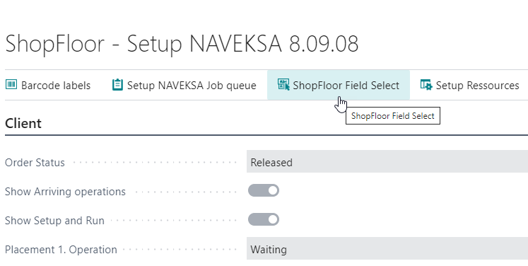 ShopFloor – Select fields - Installation and Setup guide - BC version
