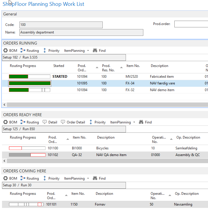Using the ShopFloor planning screen - ShopFloor Planning & Execution - 1