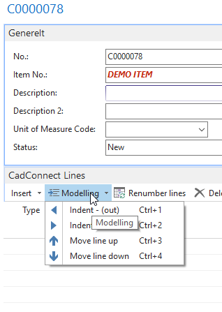 Using the Modelling tooltip - CadConnect - 1
