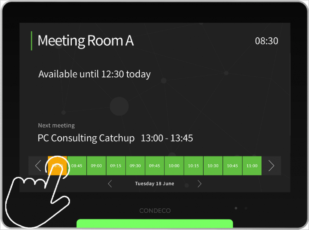 Booking a meeting - Meeting Room Screen - User guide