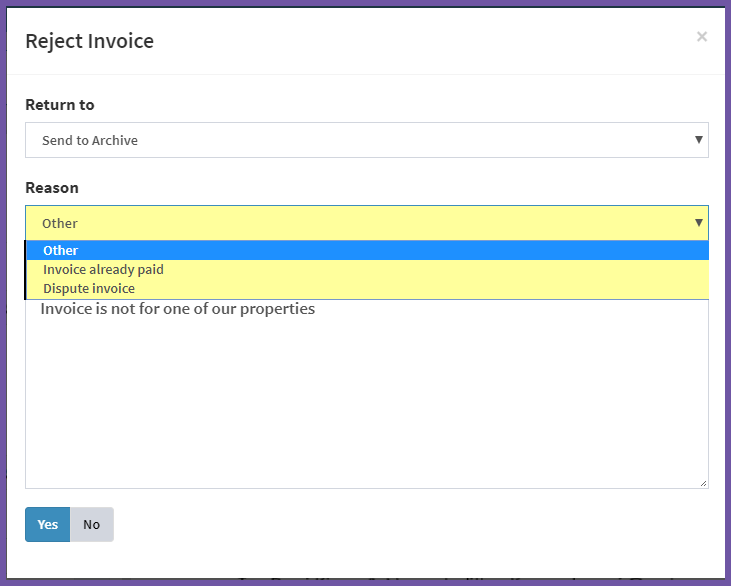How to reject invoices – Digital Reign