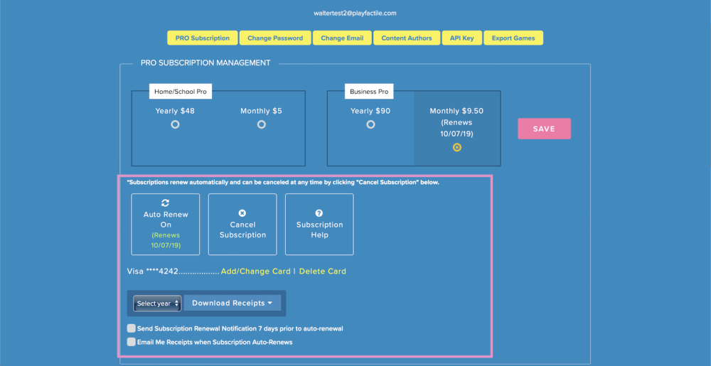 Manage Subscriptions - Factile User Doc - 1