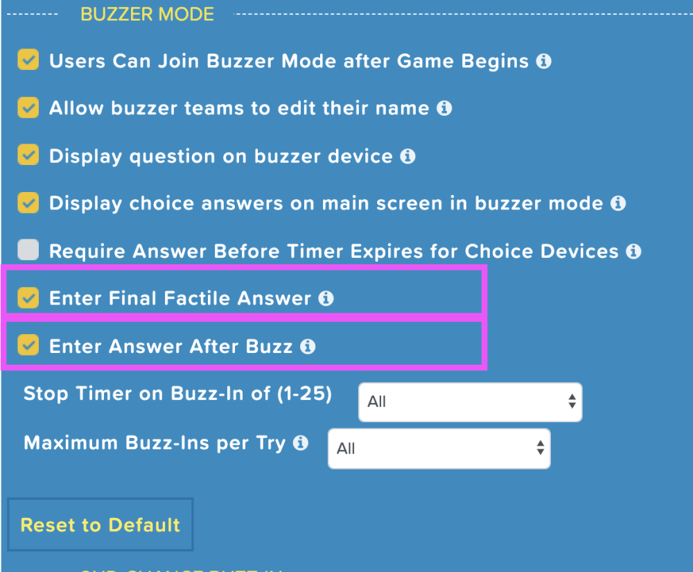 Buzzer Mode - Factile User Doc - 1