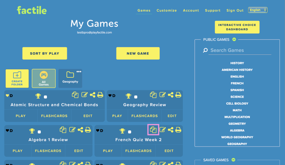 Copy a Game-Pro - Factile User Doc - 1