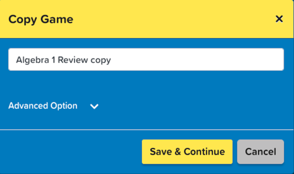 Copying a Game - Factile User Doc - 1
