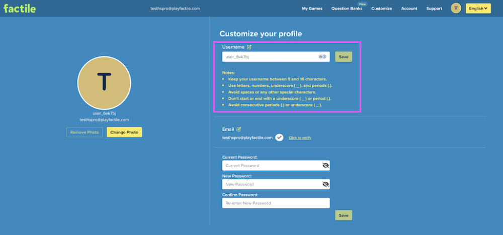 User Profiles - Factile User Doc - 1