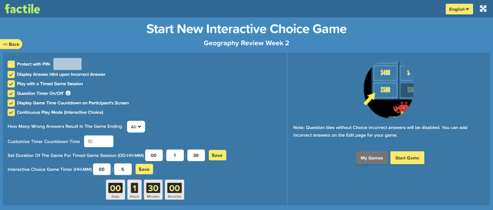 Interactive Choice Game - Factile User Doc - 1