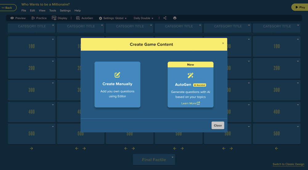 Creating Games - Factile User Doc - 1
