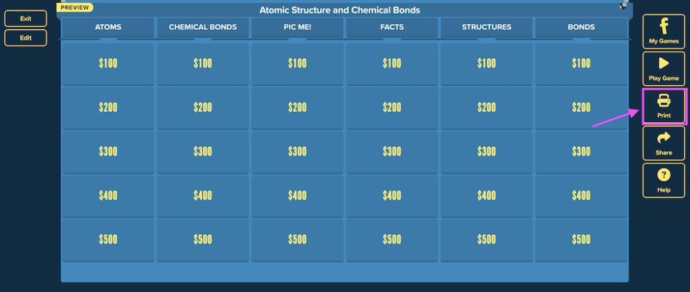 Printing an Answer Key - Factile User Doc - 1