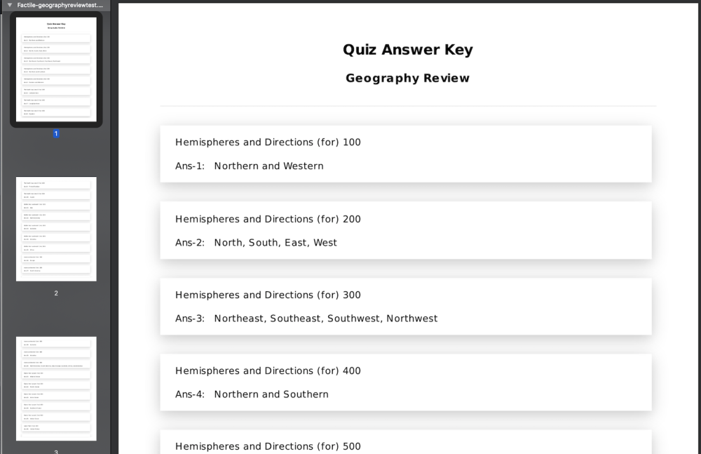 Printing an Answer Key – Pro - Factile User Doc - 1