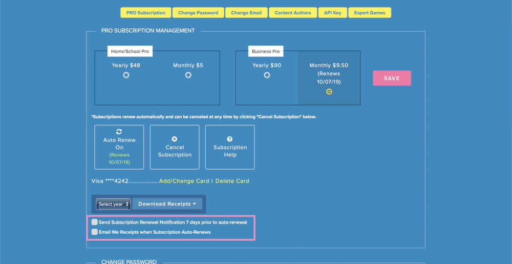 Manage Subscriptions - Factile User Doc - 1
