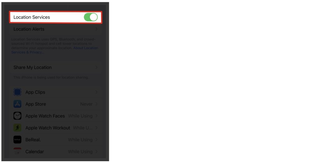 Details On Apple iOS Location Services - Telephone Timesheets User ...