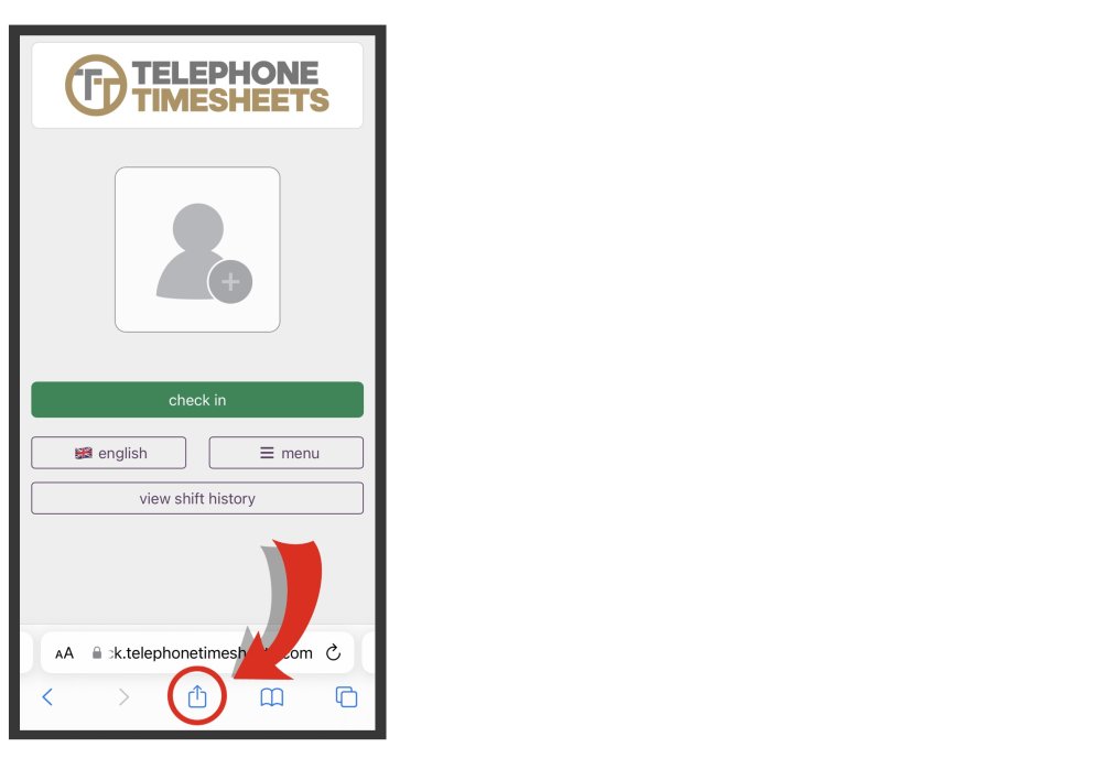 Adding The Employee Web App To Home Screen - Telephone Timesheets User Guide - Version 3.0