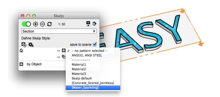 Default Style Settings: one section material (easy) - Skalp for SketchUp - 1.x