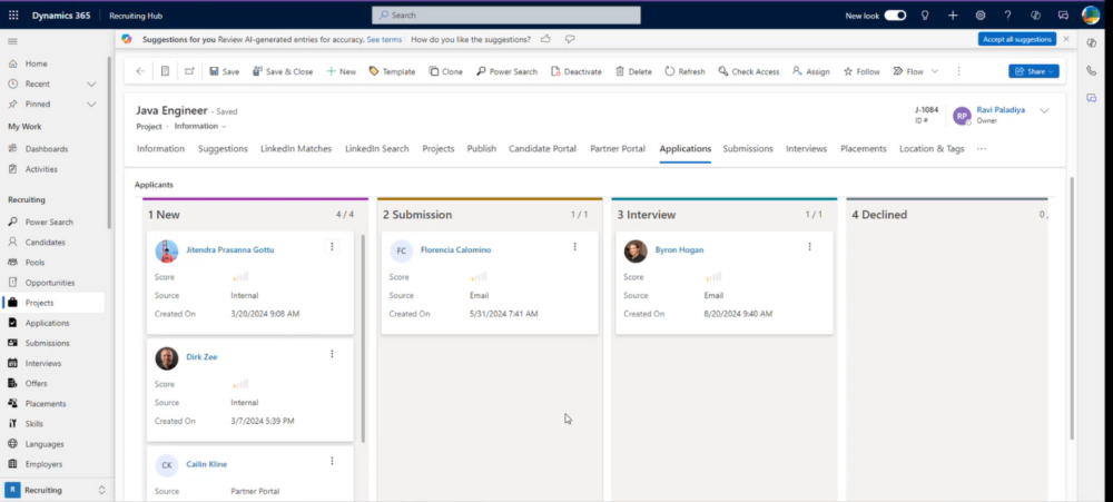 View Applications in Kanban View - Dynamics ATS User Guide - 1