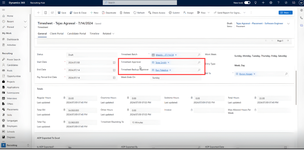 Set Up the Timesheet Approvers - Dynamics ATS User Guide - 1